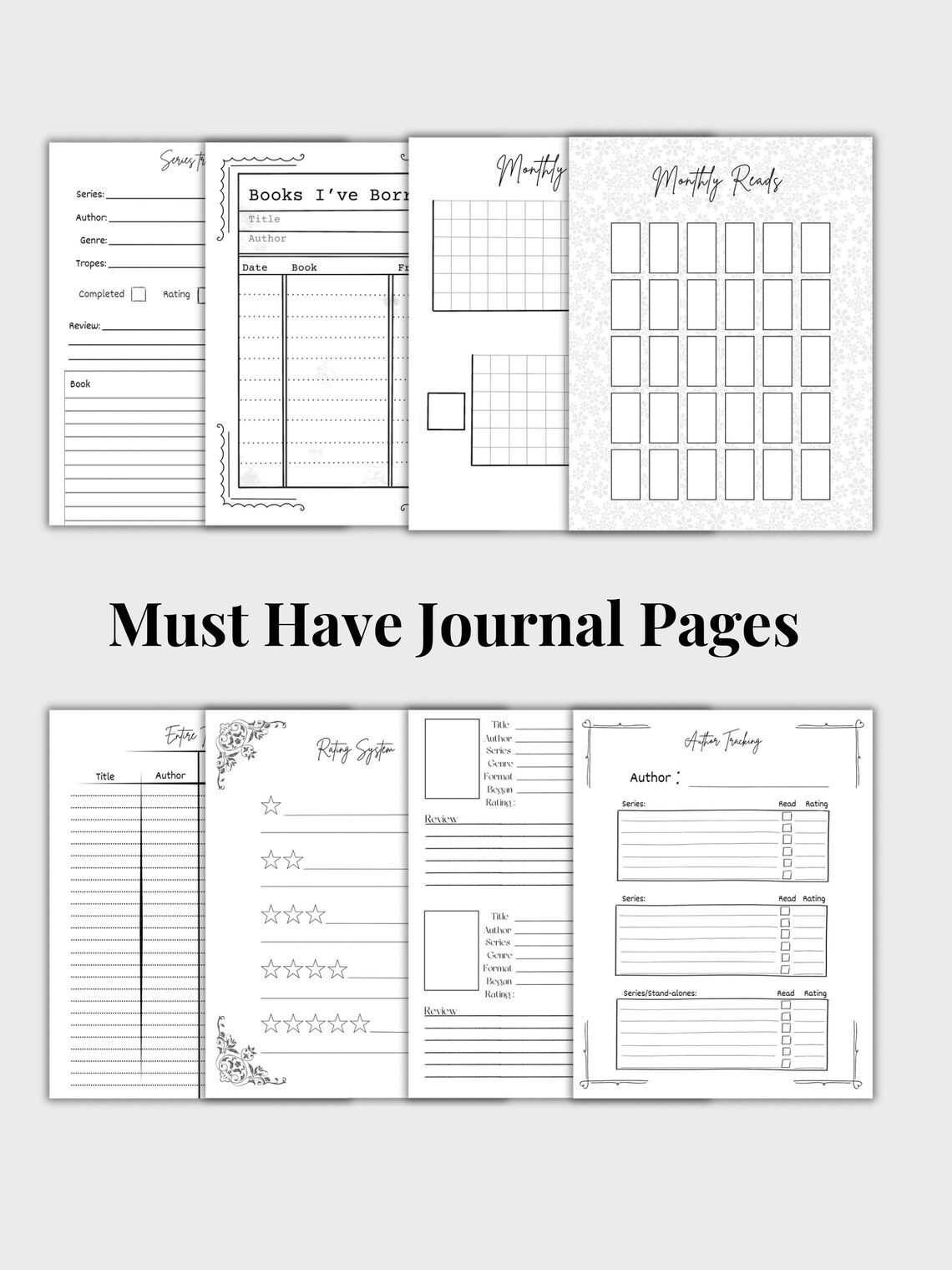 Printable Book Journal - Etsy
