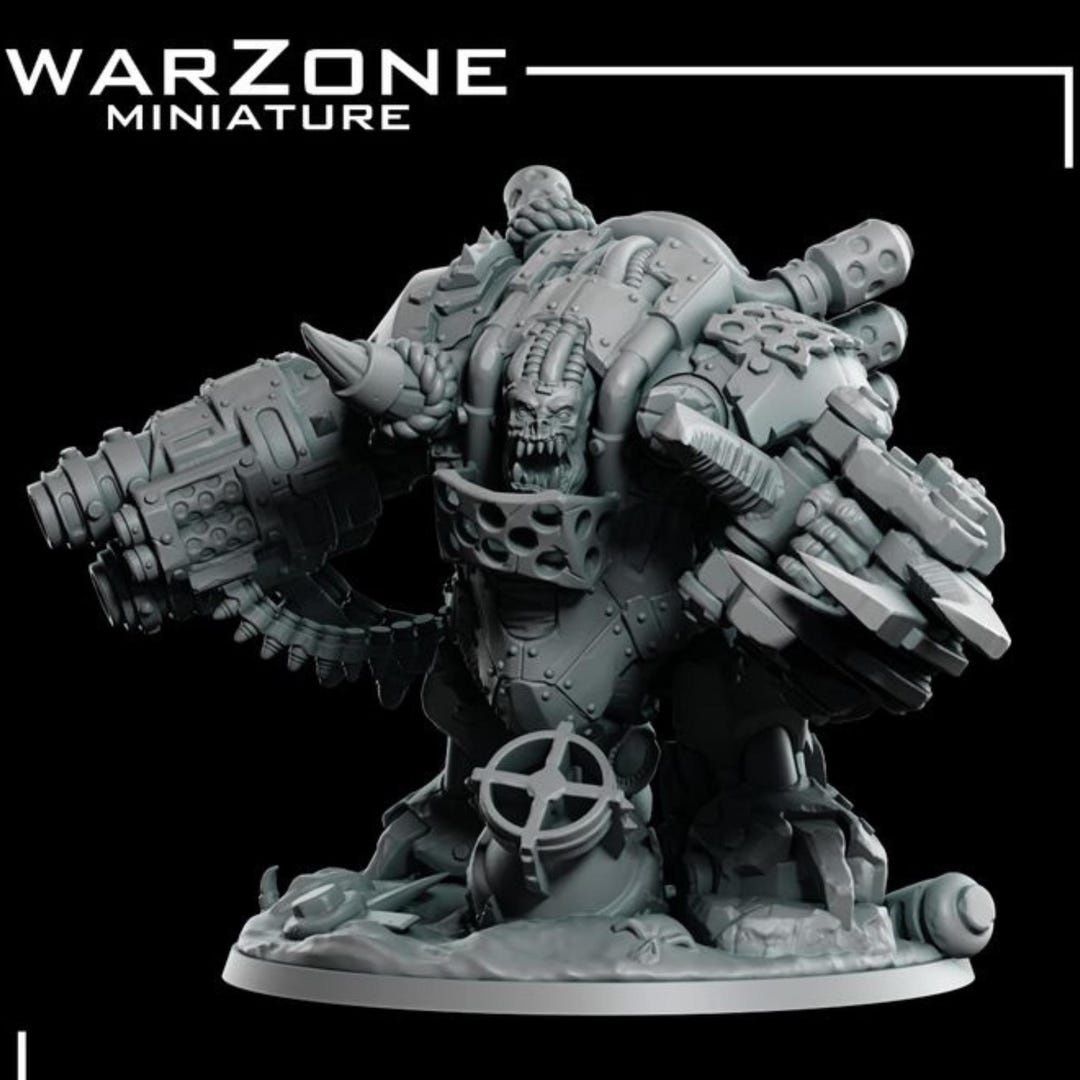 Ork War Boss in Mega Armor Kapo Proxy 3D Printed Wargame Miniature Kit ...