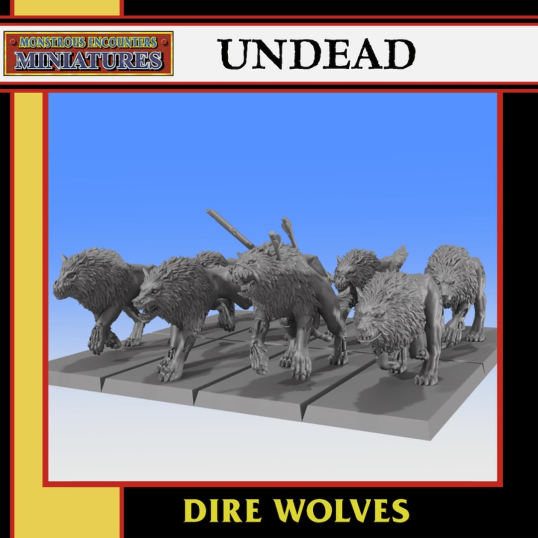 Dire Wolves Undead Counts Vampire Miniature 32 Mm Wargame Proxy ...