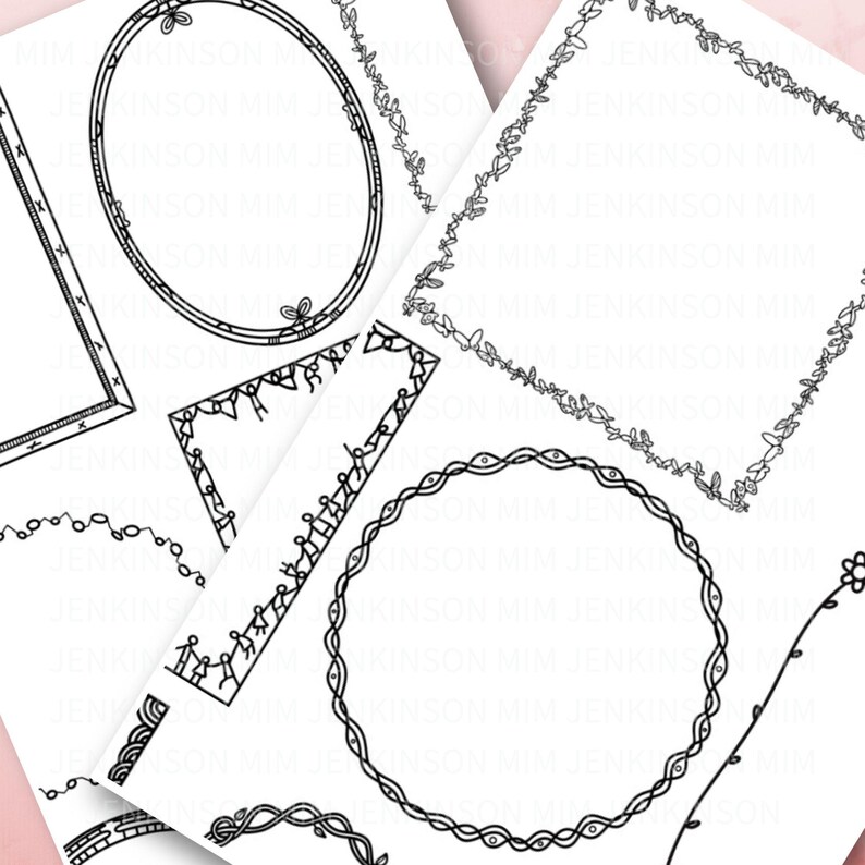 Decorative Frames Clip Art Set, Vintage Frame Digital Sticker, Clipart ...