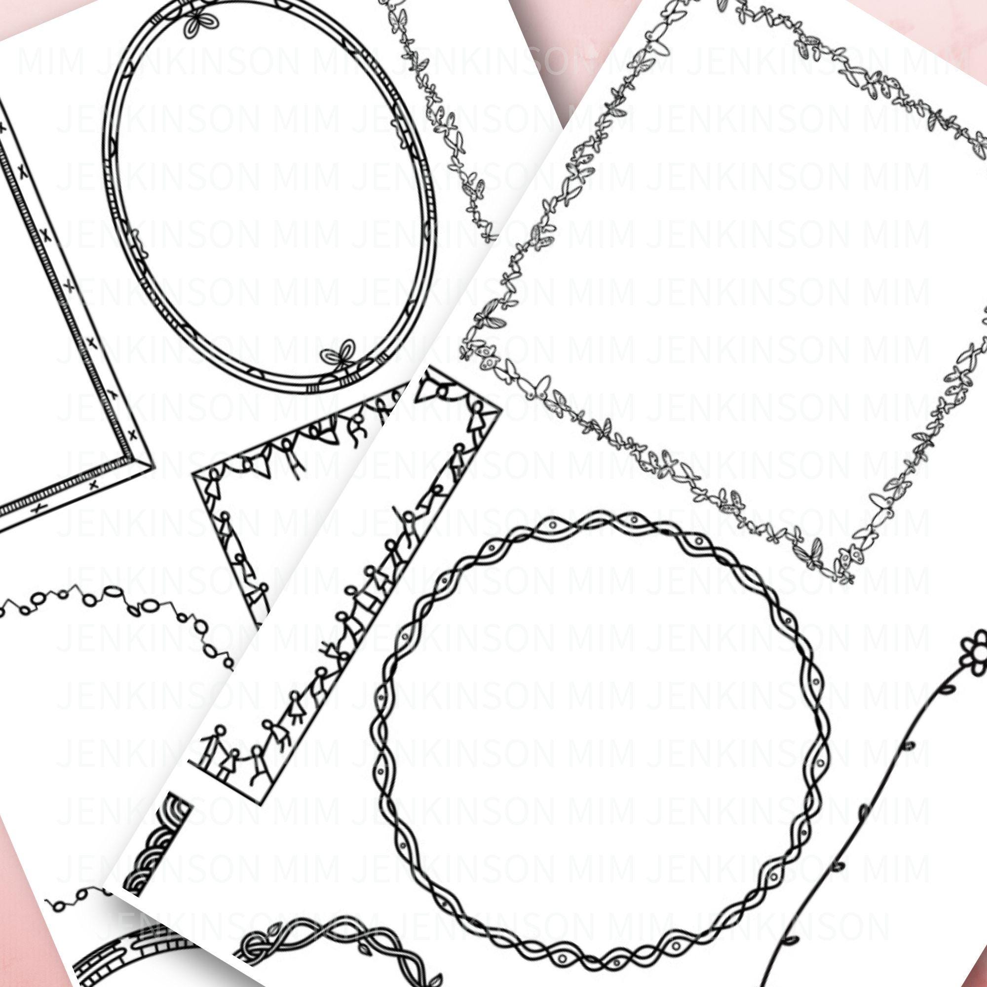 Decorative Frames Clip Art Set, Vintage Frame Digital Sticker, Clipart ...