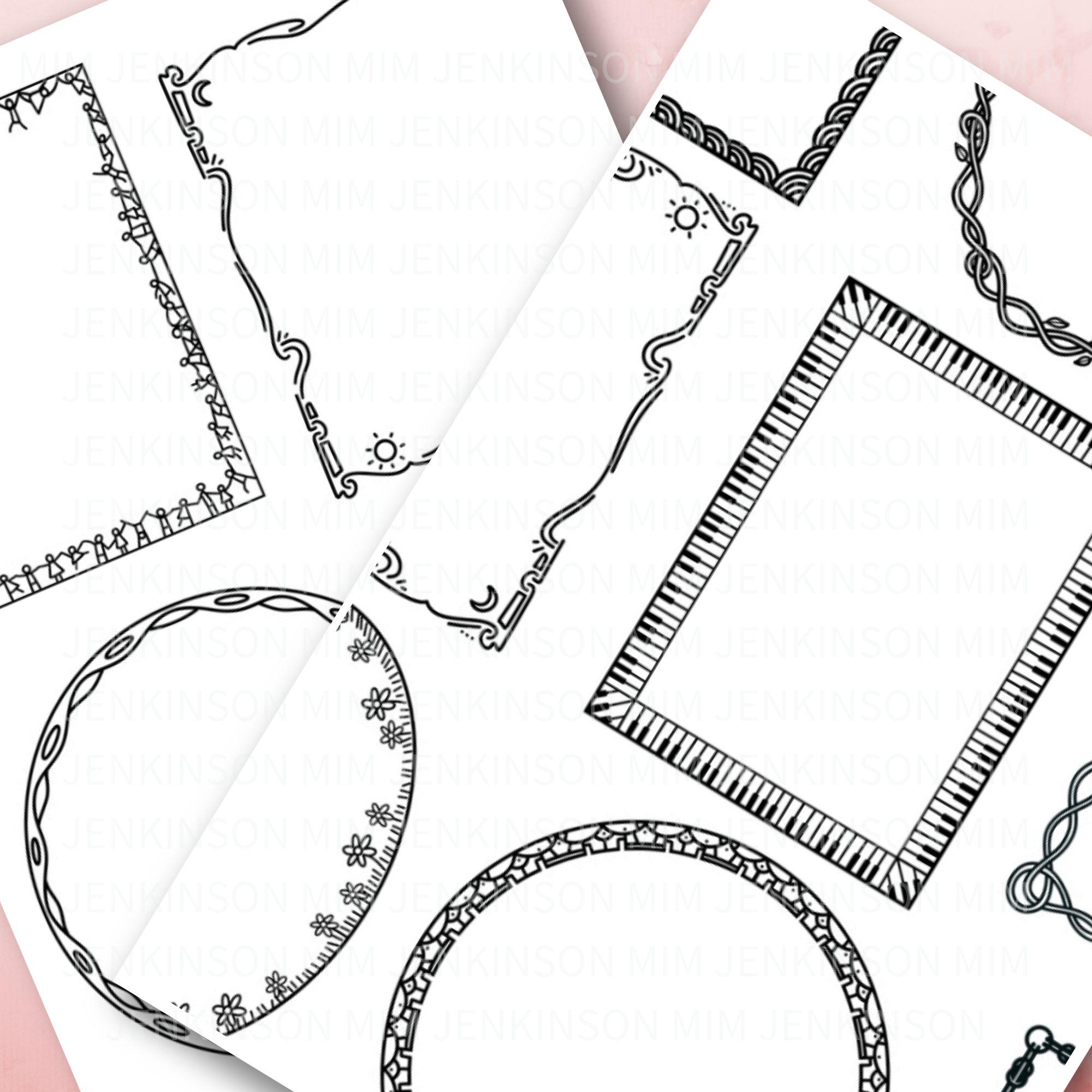 Decorative Frames Clip Art Set, Vintage Frame Digital Sticker, Clipart ...