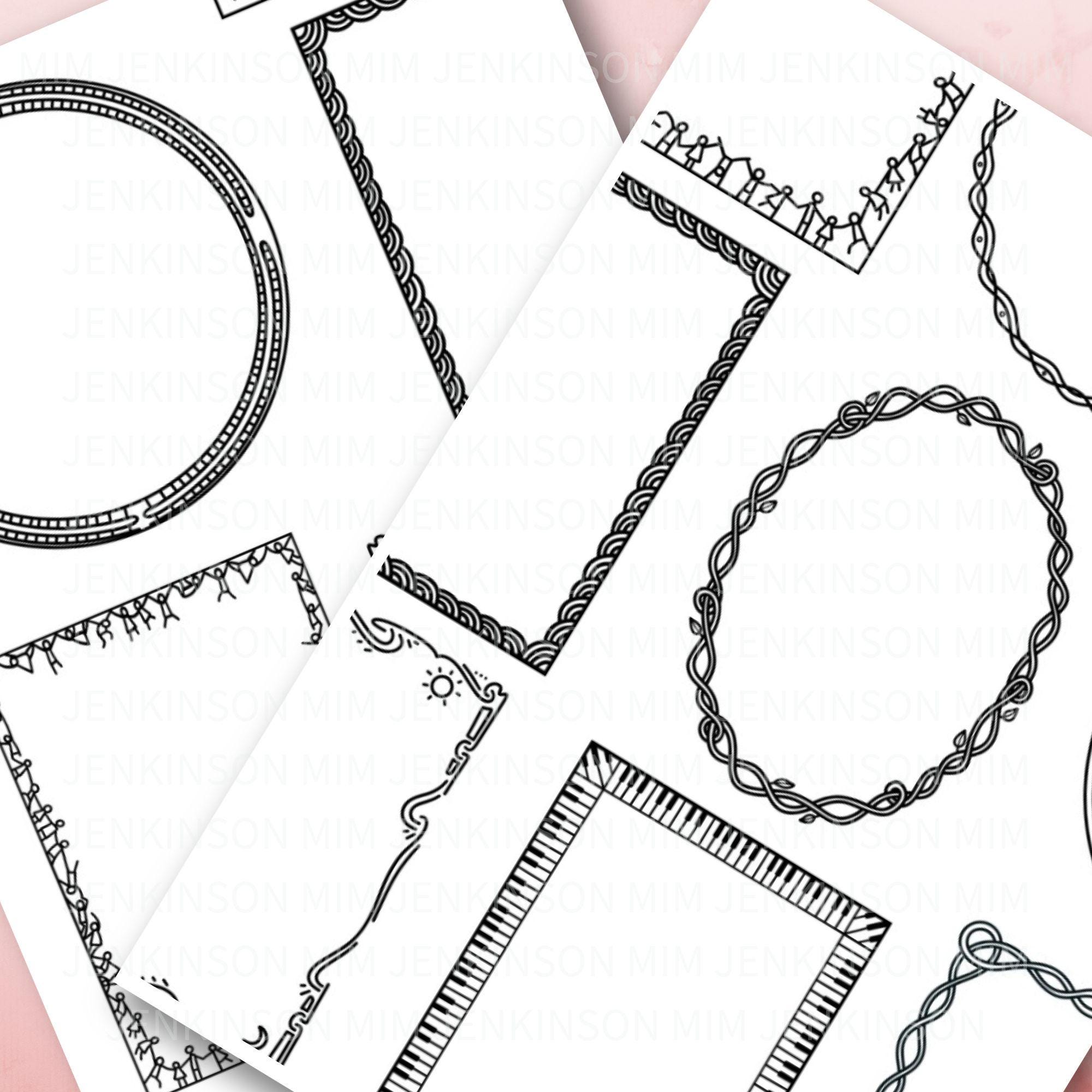 Decorative Frames Clip Art Set, Vintage Frame Digital Sticker, Clipart ...