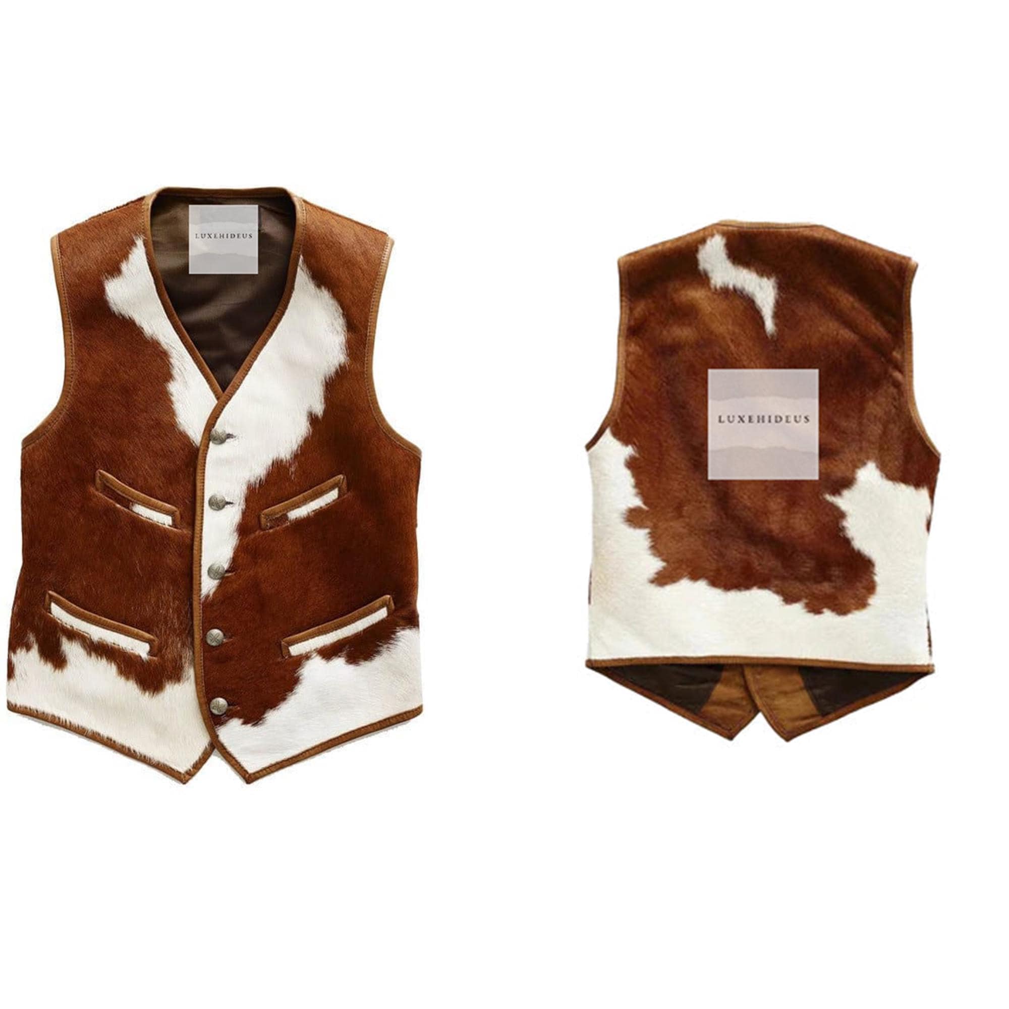 Mens Cowhide Vest - Etsy Mens Cowhide Vest - Etsy
