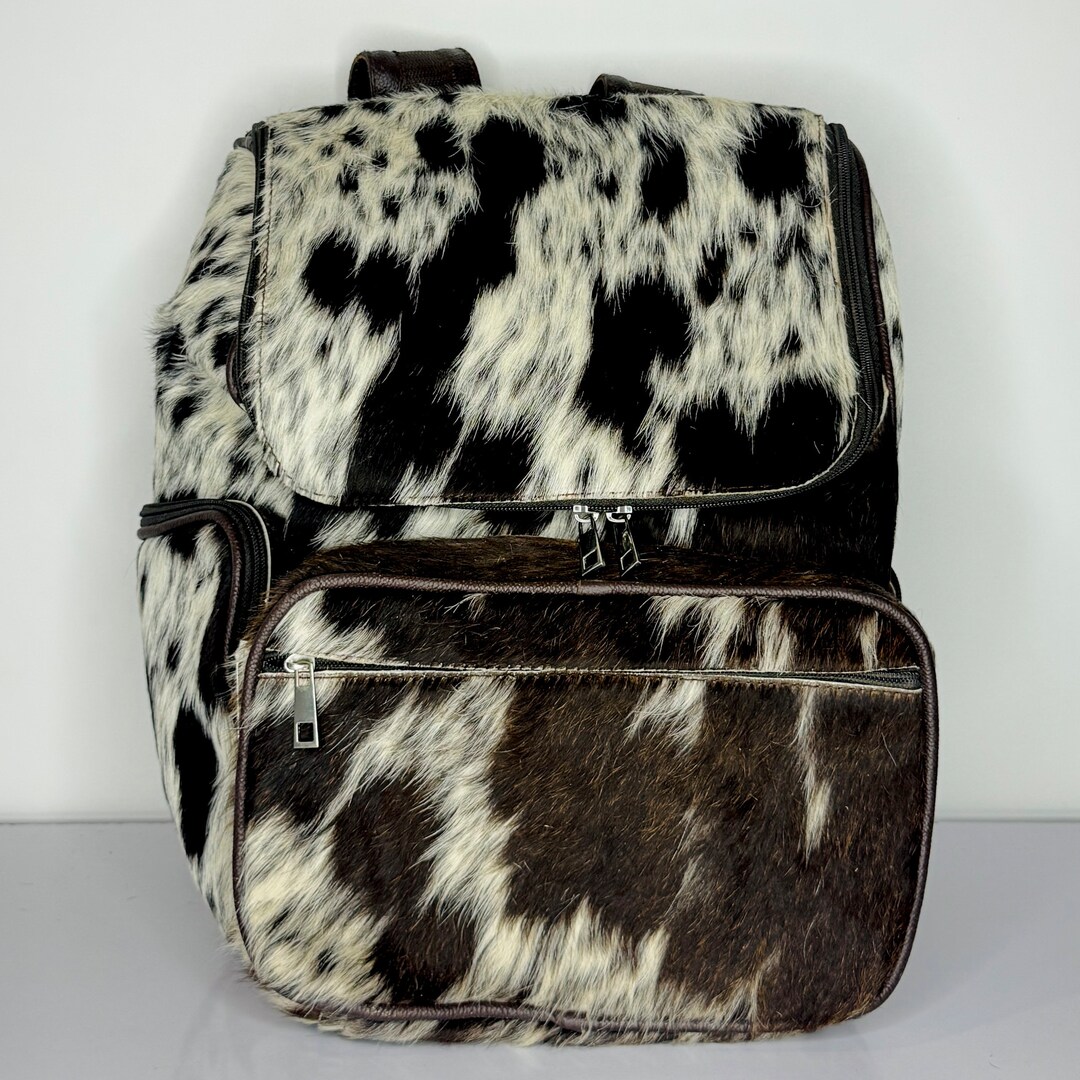 Handmade Leather Backpack Western Cowhide Diaper Backpack Minimalist ...