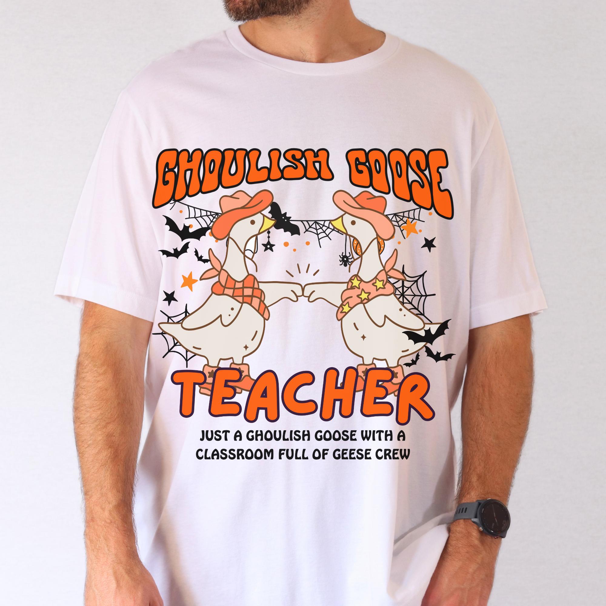 Ghoulish Goose Teacher Tee, Halloween Party Shirt, Unisex Gift for ...