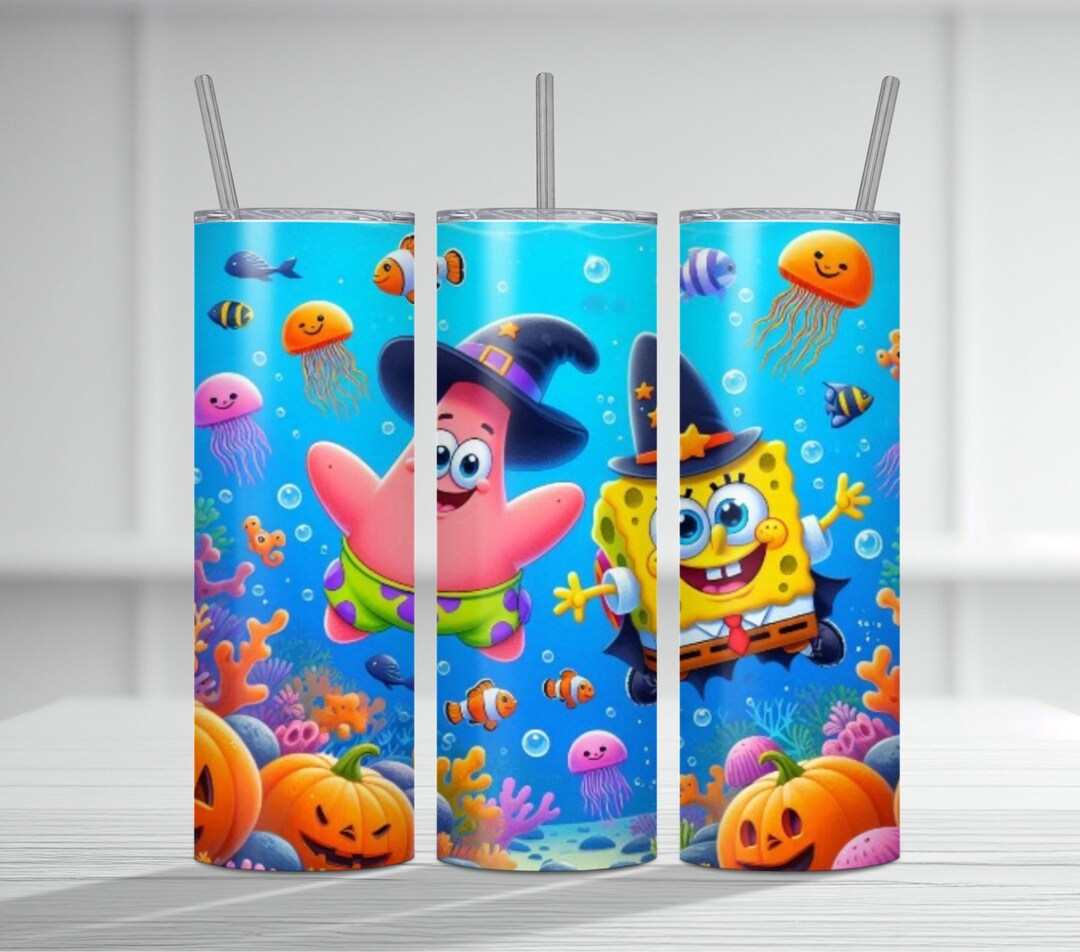 Spongebob Halloween Tumbler Wrap, Sublimation, Cartoon, PNG, JPG ...