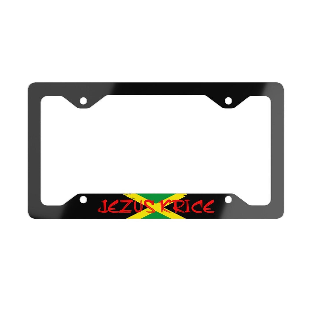 Jamaican Jezus Krice Gift License Plate Frames Jamaican Vibe Red Stripe ...