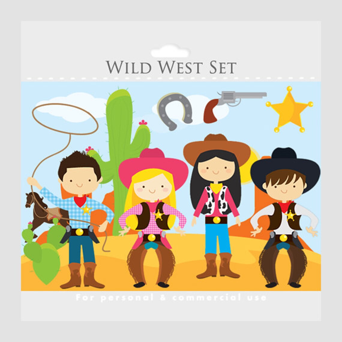 Wild West Clipart Cowboy Clip Art Cowgirls Cowboys Horse - Etsy