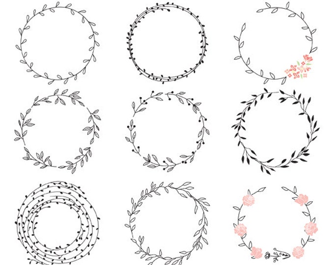 Black Scalloped Frames Clipart - Square, Circle, Oval, Borders, Frames ...