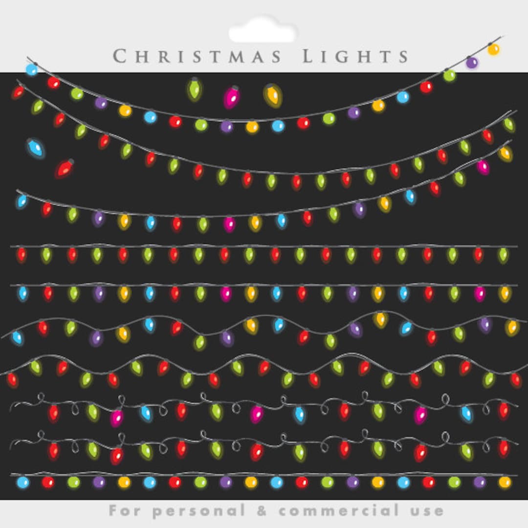 Christmas Lights Clipart - Christmas Lights, Fairy Lights, Holiday ...
