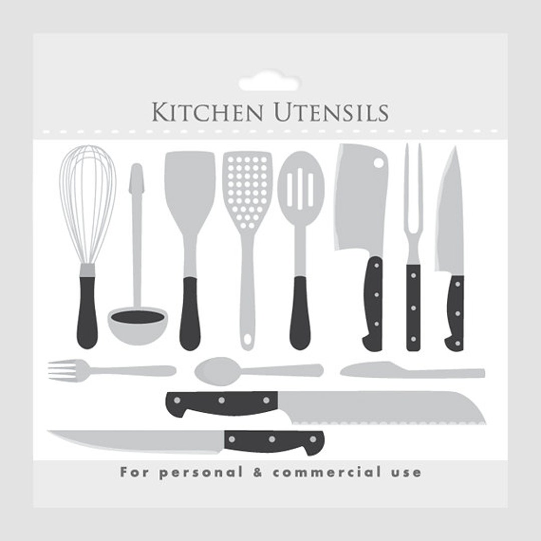 Kitchen Utensils Clipart - Cooking Clip Art, Chef Clipart, Whisk, Fork ...