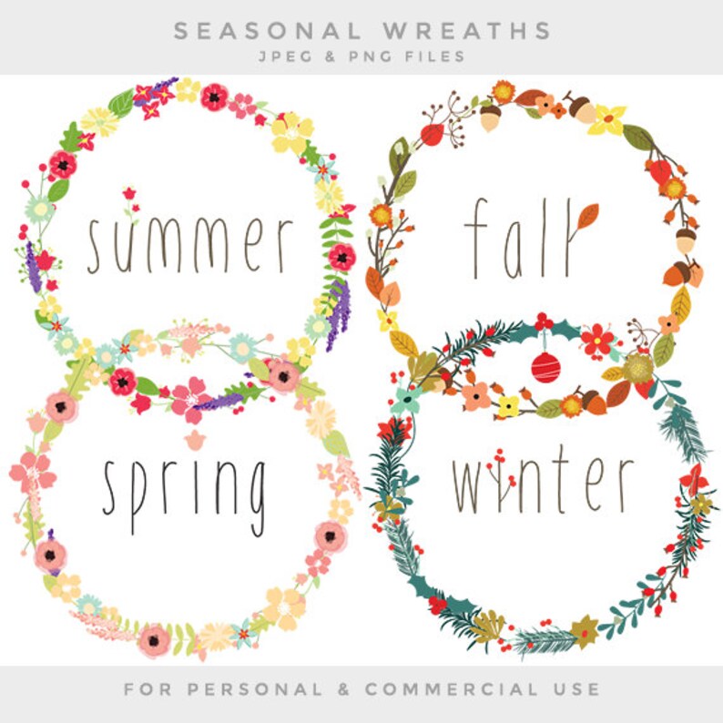 Floral clipart flower clip art seasonal summer spring fall | Etsy