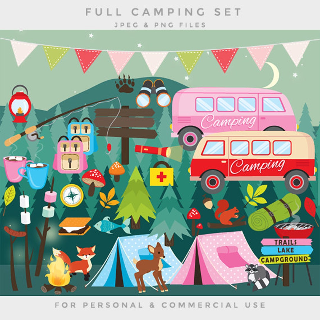 Camping Clip Art - Camping Clipart Tent Clip Art Camping Digital ...
