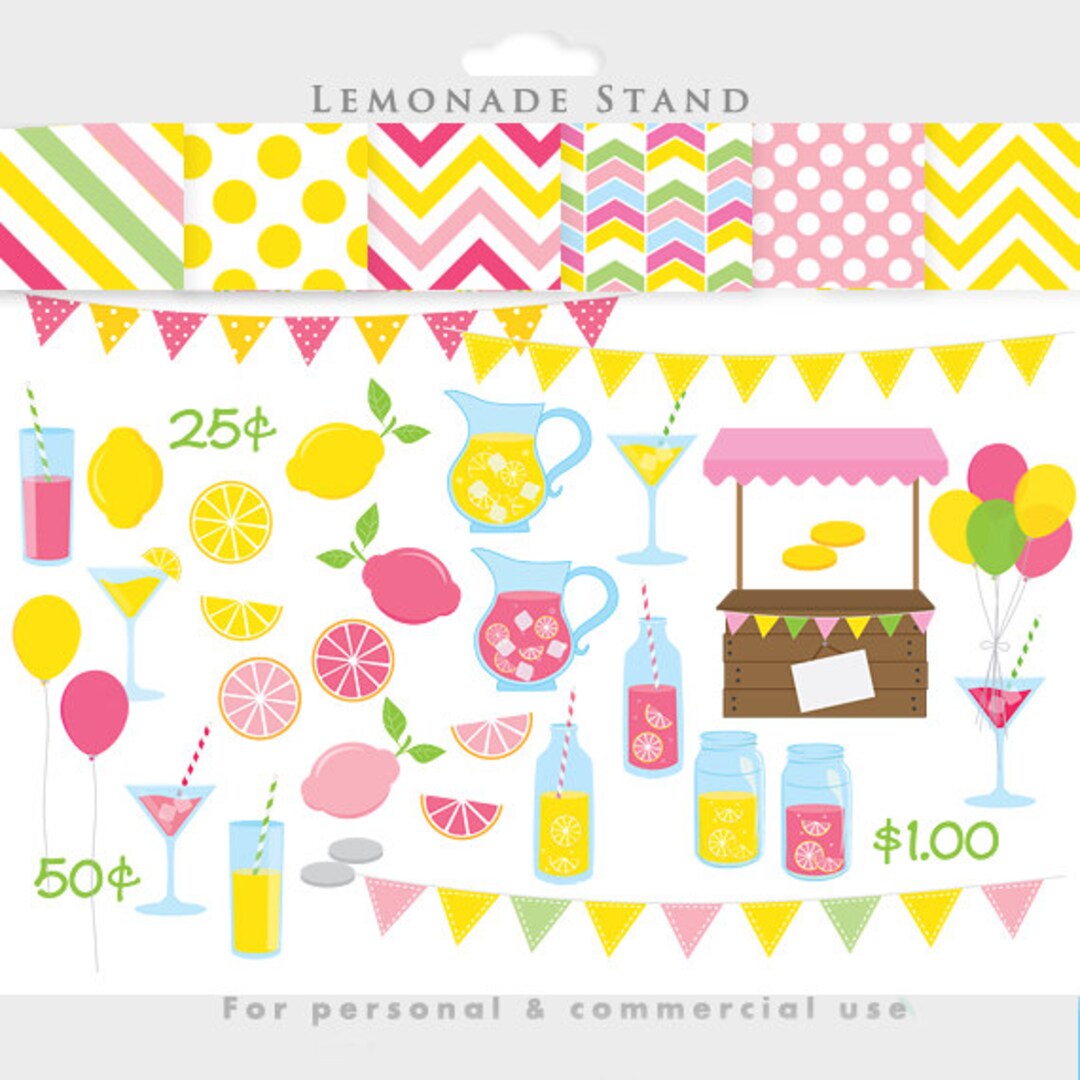 Lemonade Clipart Pink Lemonade Stand Clip Art Summer Fruit Spring
