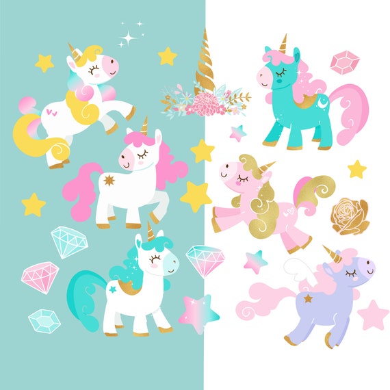 Unicorn Clipart Baby Unicorn Clip Art Nursery Clipart Baby - Etsy