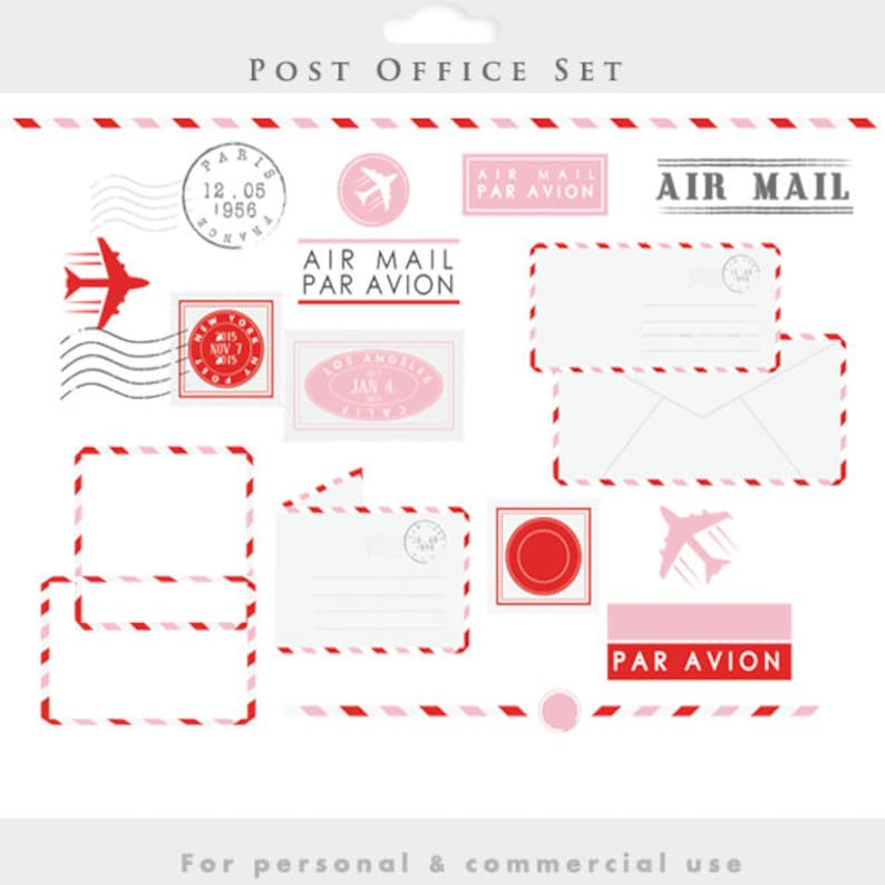 Valentine's Post Office Clipart - Valentine's Day Stamps Mail Clip Art ...