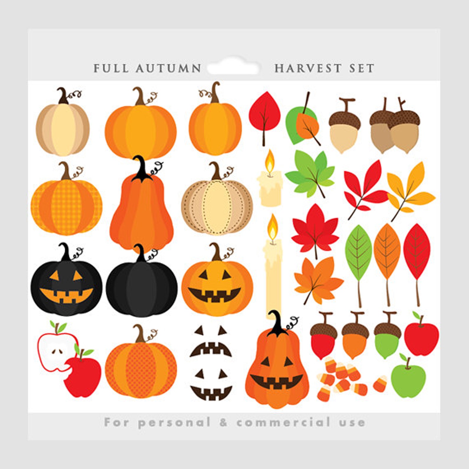 Fall Clipart - Harvest Clip Art, Autumn, Pumpkins, Halloween, Jack O ...