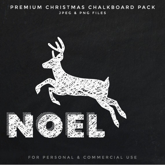 Chalkboard Christmas Clipart Chalk Clip Art Chalk Doodles - Etsy