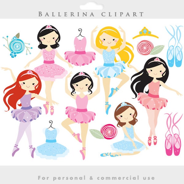 Ballerina Clipart - Etsy