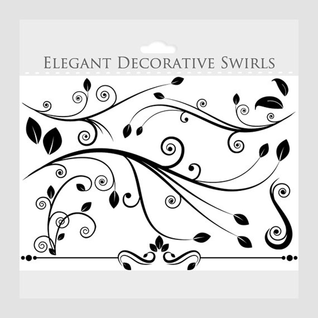 Decorative Flourish Clipart - Flourishes Clip Art, Swirls, Elegant ...