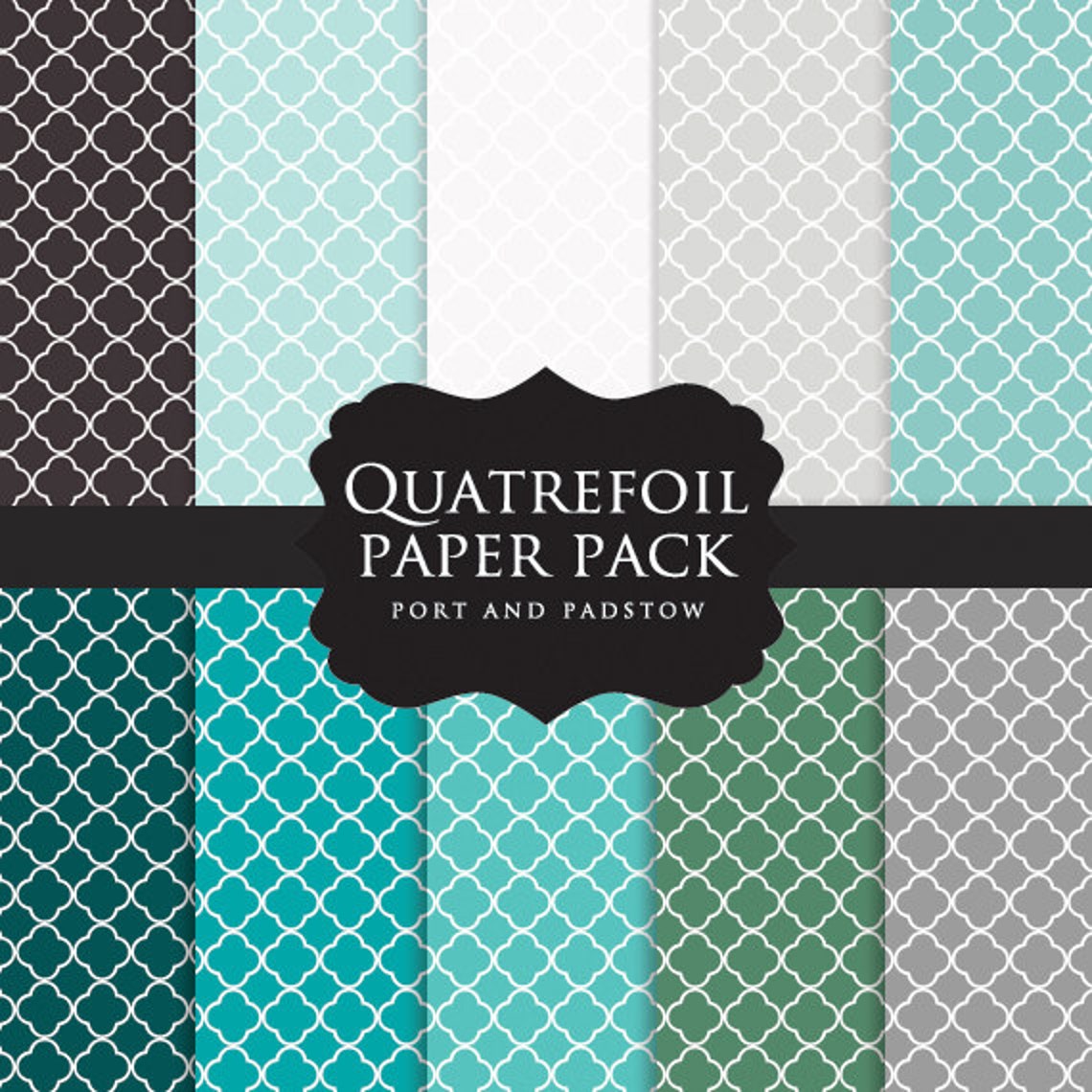 Quatrefoil Scrapbook Digital Paper - Quatrefoil, Four Leaves ...
