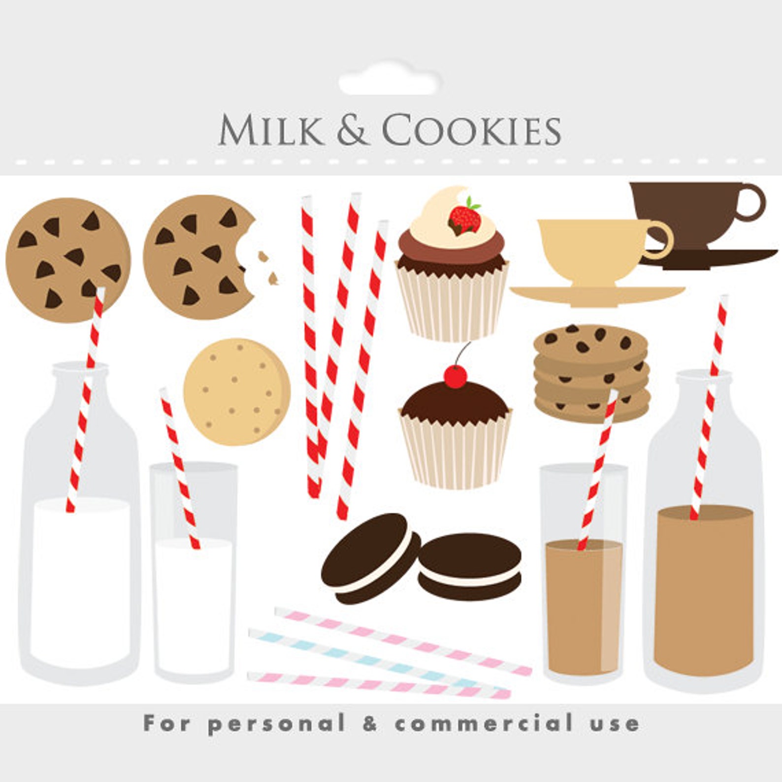 Milk and Cookies Sweets Clipart Clip Art Milk, Biscuits, Cookie ...