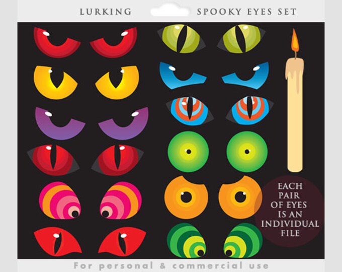 Halloween Clipart - Spooky Eyes Clip Art, Monster Eye, Lurking in the ...