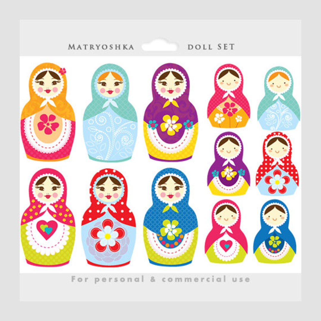Matrioshka Doll Clipart - Russian Nesting Doll Clip Art, Girl, Sweet ...