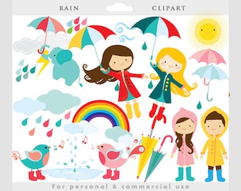 April Showers Clipart - Etsy