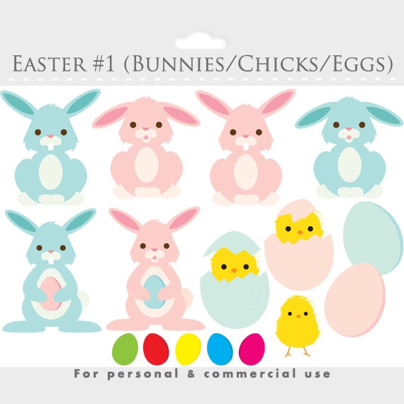 Easter Clipart - Bunny Clip Art, Chicks, Rabbits, Eggs, Egg Clipart ...