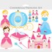 Cinderella Clipart - Princess Clipart, Princesses, Castle, Glass ...