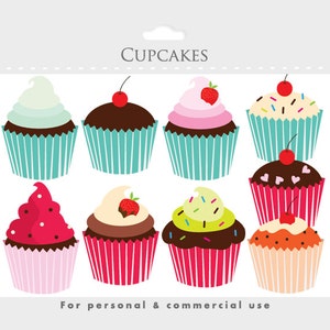 Cupcakes Clipart - Cupcake Clip Art, Digital Clipart for Scrapbookings ...