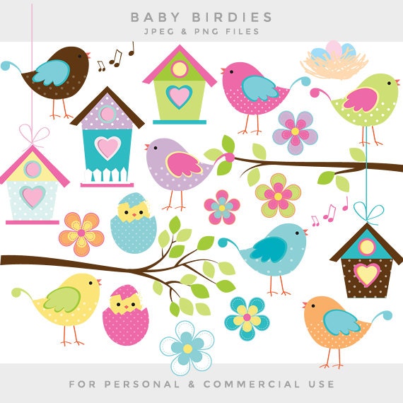 Whimsical Birds Clipart