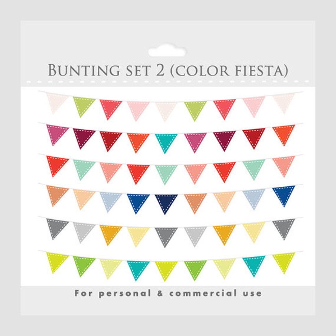 Bunting Banner Clip Art for Digital Scrapbooking - Flag Clip Art ...
