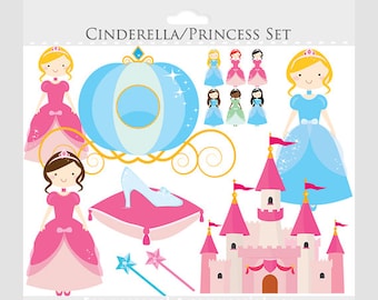 Cinderella Clipart, Princess Clipart, Fairy Tale Princess, Glass ...