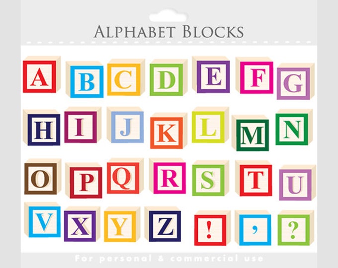 Alphabet Clipart - Letter Blocks Clip Art, Letterblocks Clipart, Wooden ...