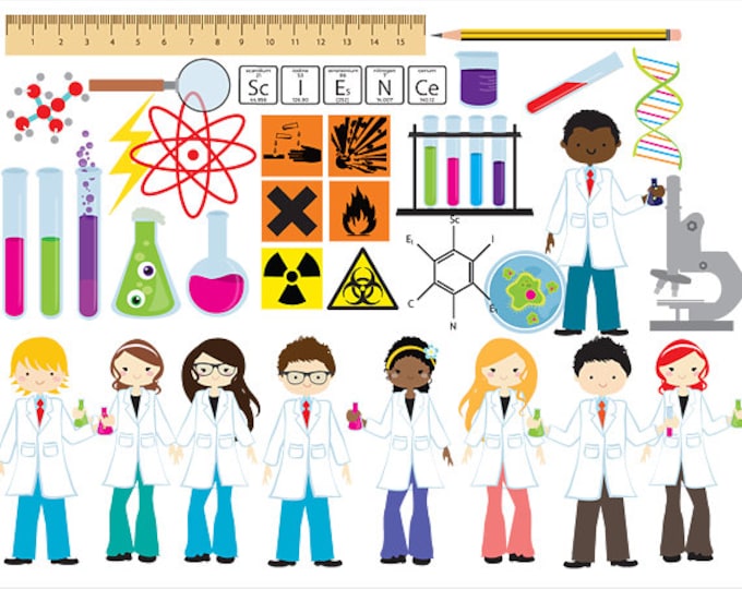 Science Clipart - Chemistry Lab Clip Art Test Tubes Scientists ...