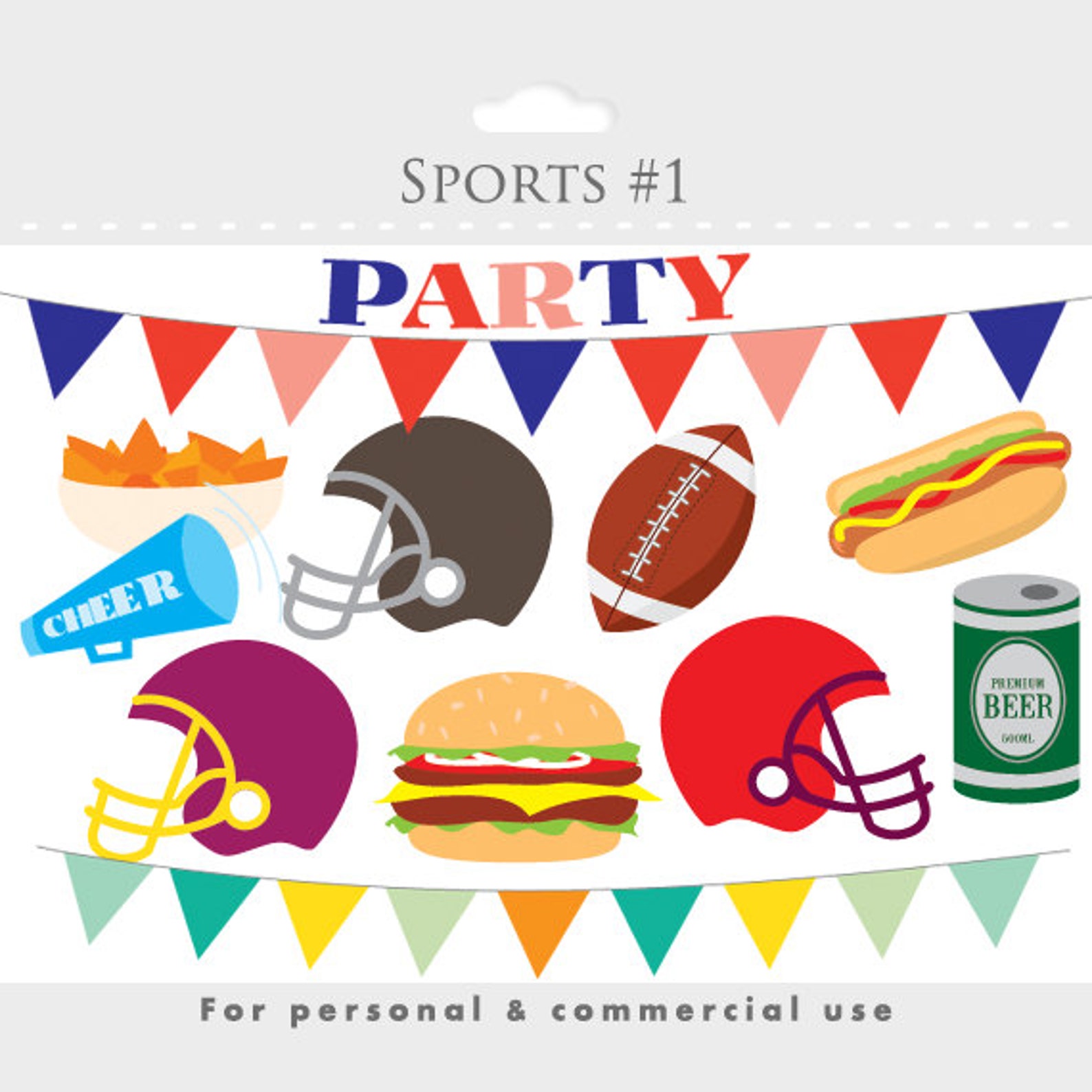 Football Party Clipart - Football Clip Art, Foot Ball, Football Clipart ...