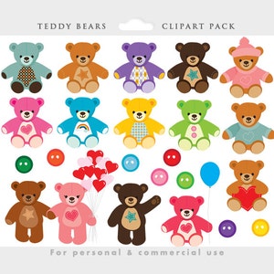 Teddy Bear Clipart - Teddies Clip Art, Cute, Bears, Valentine's Day ...