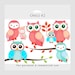 Owls Clipart - Whimsical Owls, Baby Owls, Birdies, Branch, Tree Branch ...