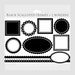Black Scalloped Frames Clipart - Square, Circle, Oval, Borders, Frames ...