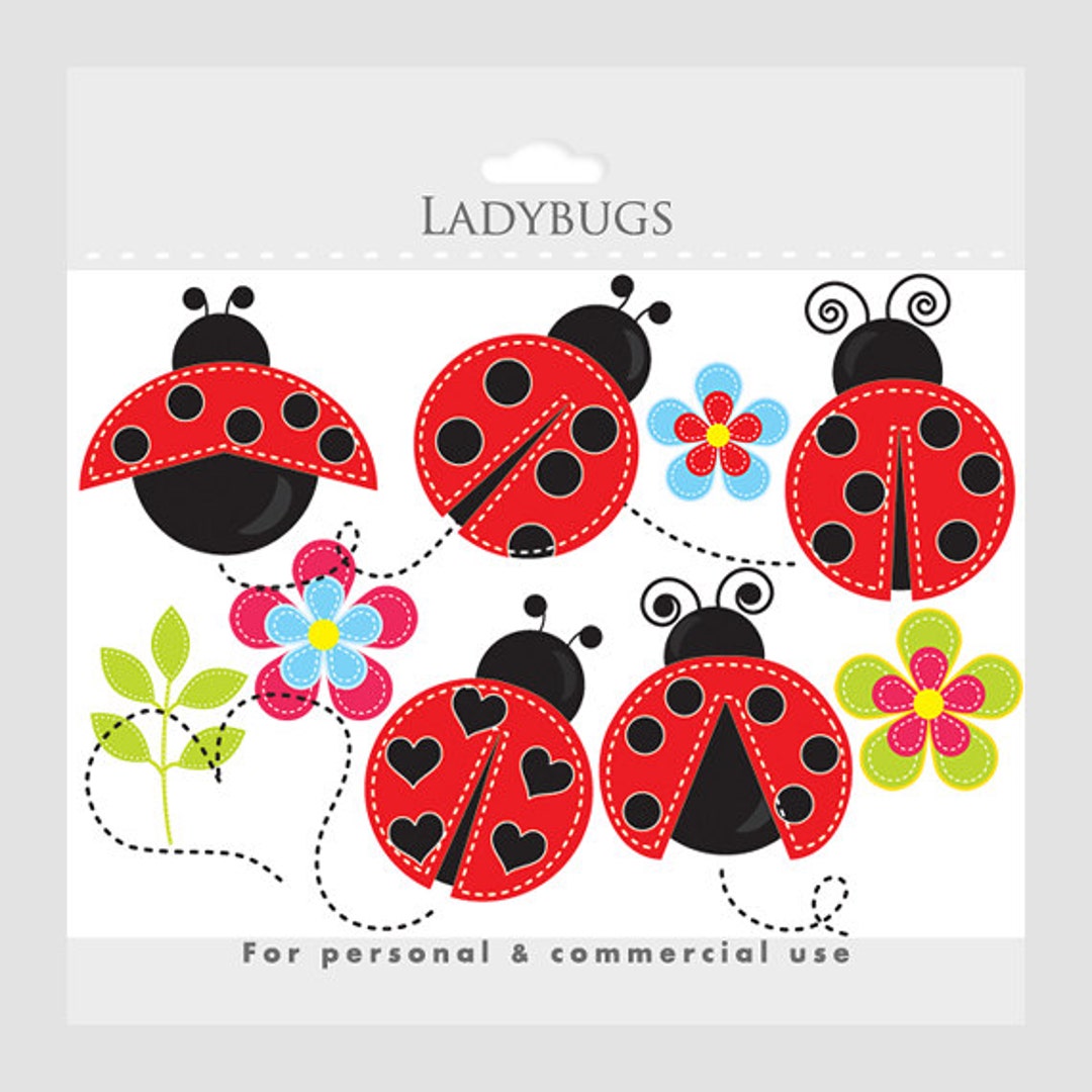 Ladybug Clipart - Stitched Ladybugs Clip Art, Lady Bugs, Cute ...