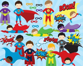 Superhero Clipart Comic Book Clip Art Super Heroes | Etsy UK