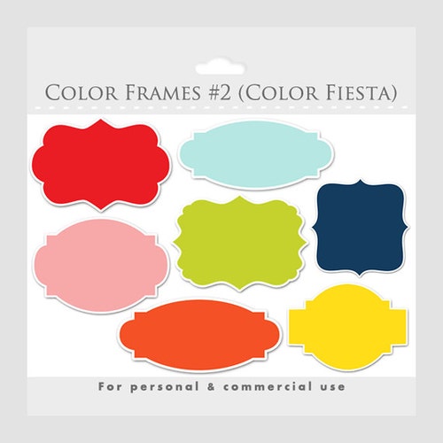 Glitter Frames CLIP ART 15 White Labels With Glitter Border | Etsy