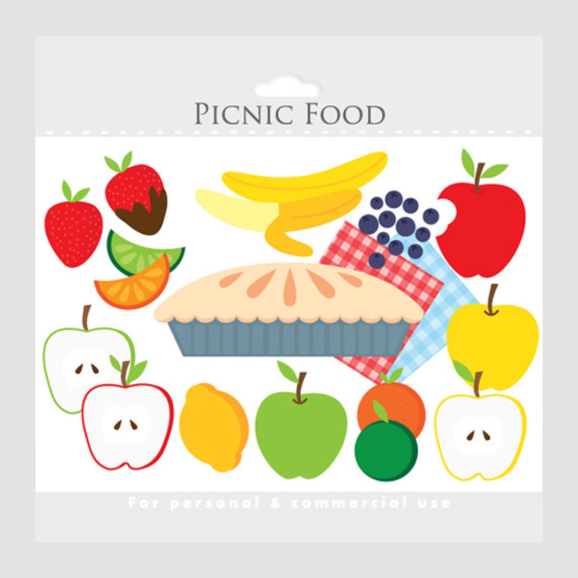 Picnic Fruit Clipart - Food Clipart, Apple Pie, Apple, Banana ...