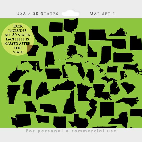 State Clipart - States Clip Art, Geographic, Geography, Map, Patriotic ...