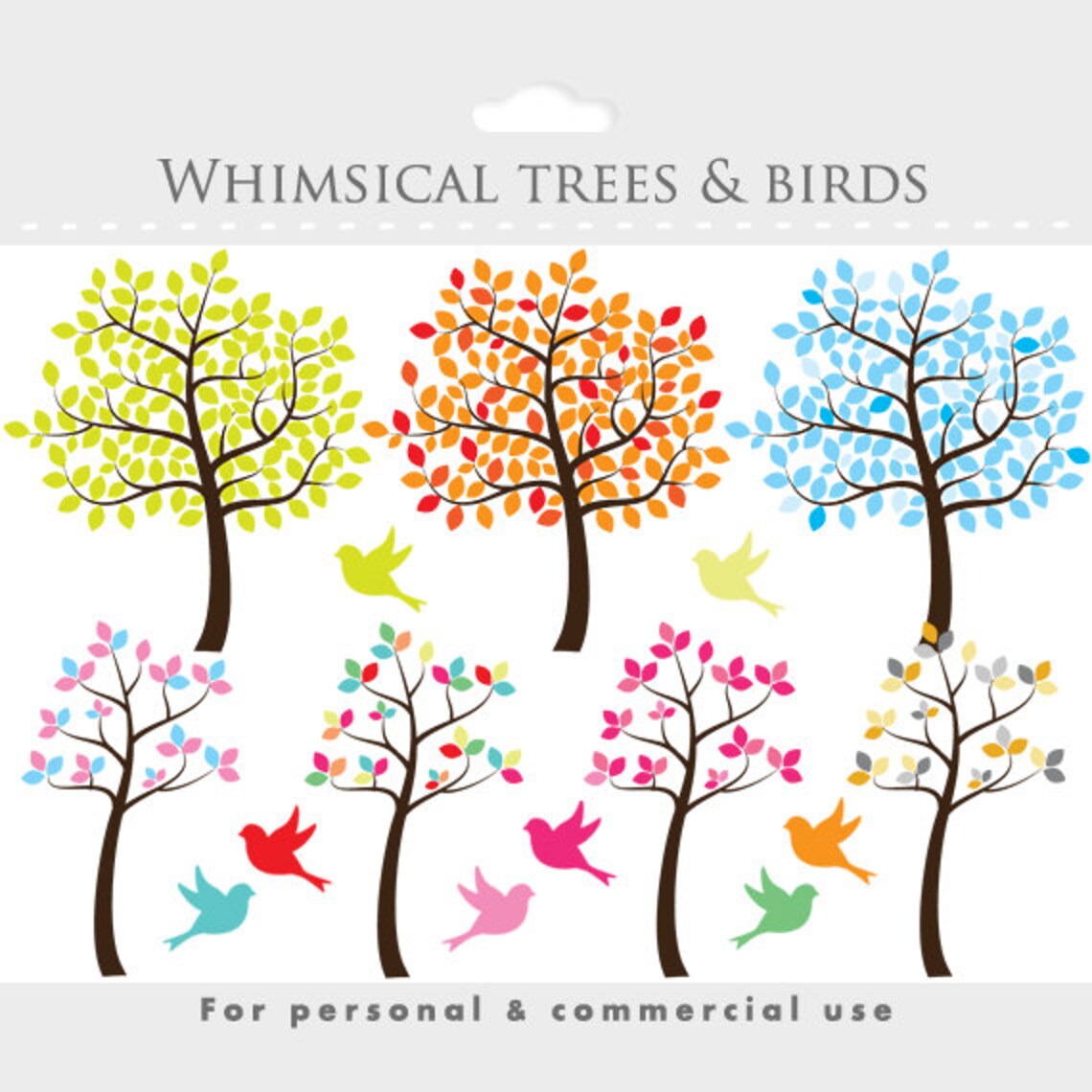 Tree Clipart - Tree Clip Art Whimsical, Cute, Sweet, Birds, Bird ...