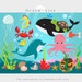 Under the Ocean - Sea Clip Art, Fish, Seaweed, Dolphin, Whale ...