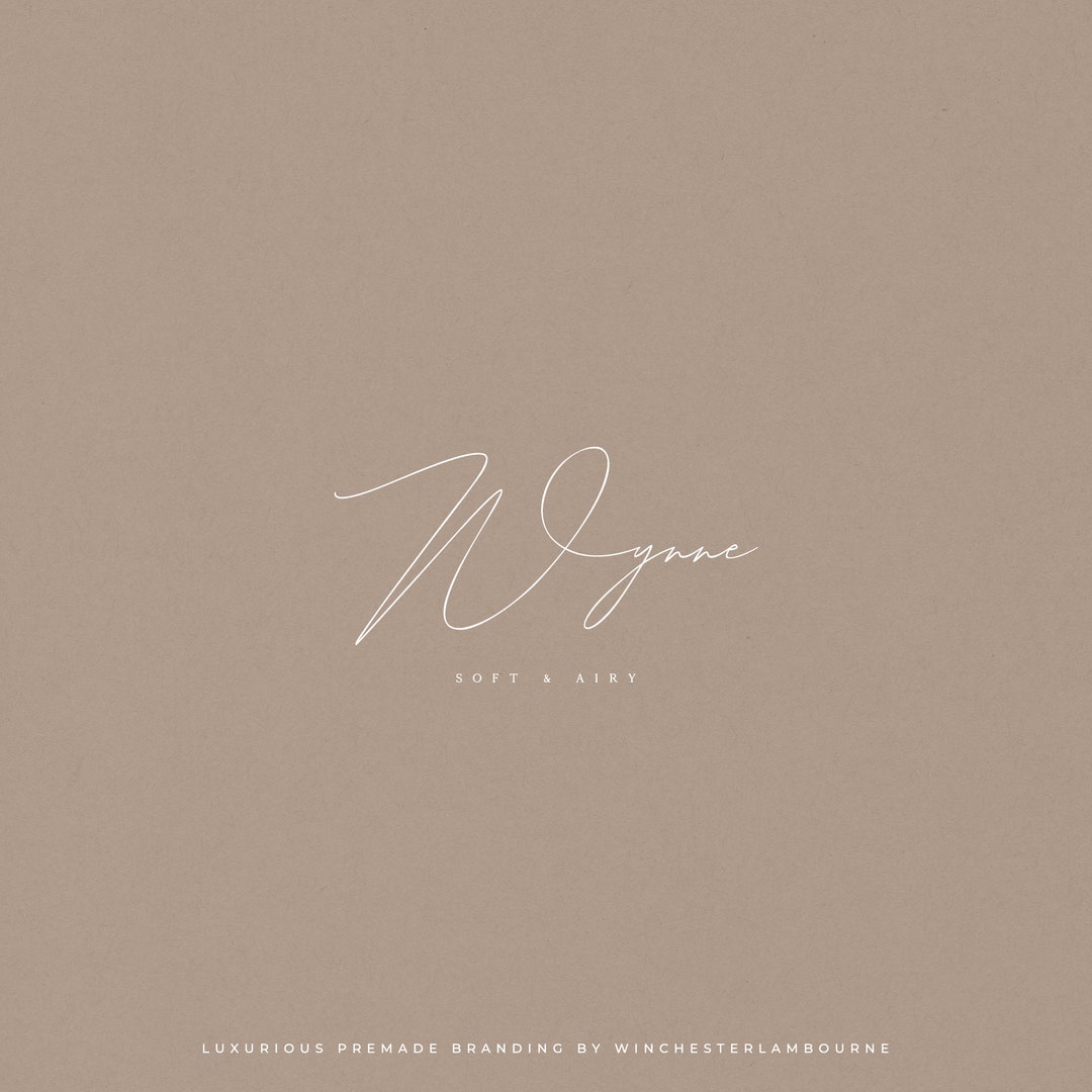 Calligraphy Text Logo, Premade Logo Design, Text Only Logo, Minimalist ...